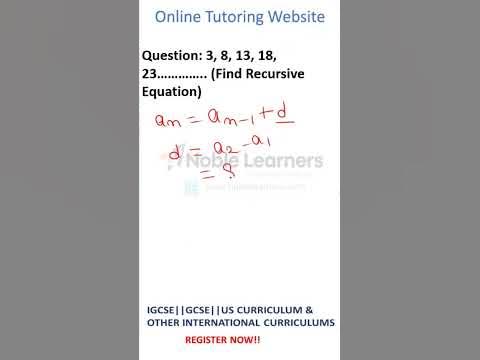 Recursive Equation for an Arithmetic Sequence|Finding Nth term using ...