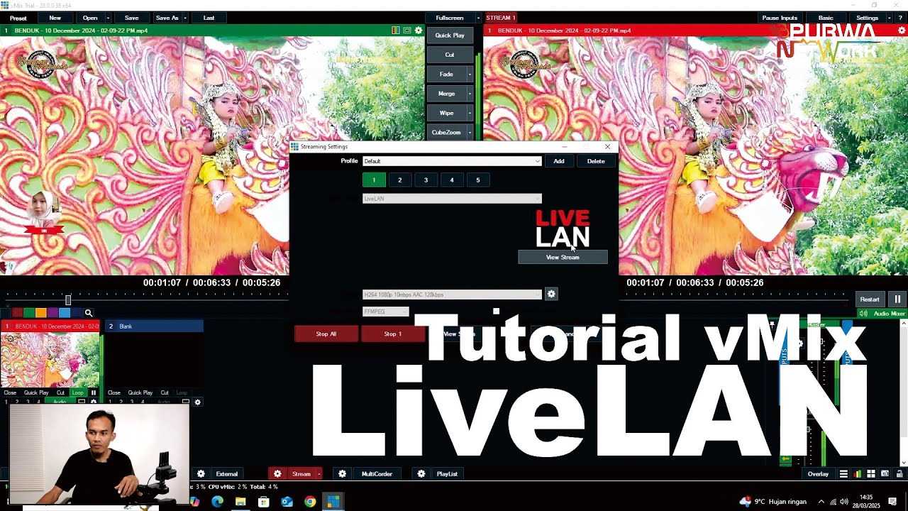 Tutorial vMix Stream LIVE LAN | Streaming ke Jaringan LOKAL : Bisa Play di smartphone smartTV ...