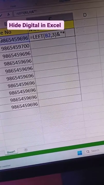 Hide Digits in Excel ।। Excel Tips Tricks #reels #instagood - YouTube
