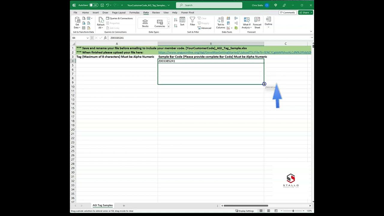 Creating Sequential Sample Bar Codes Using Excel - YouTube