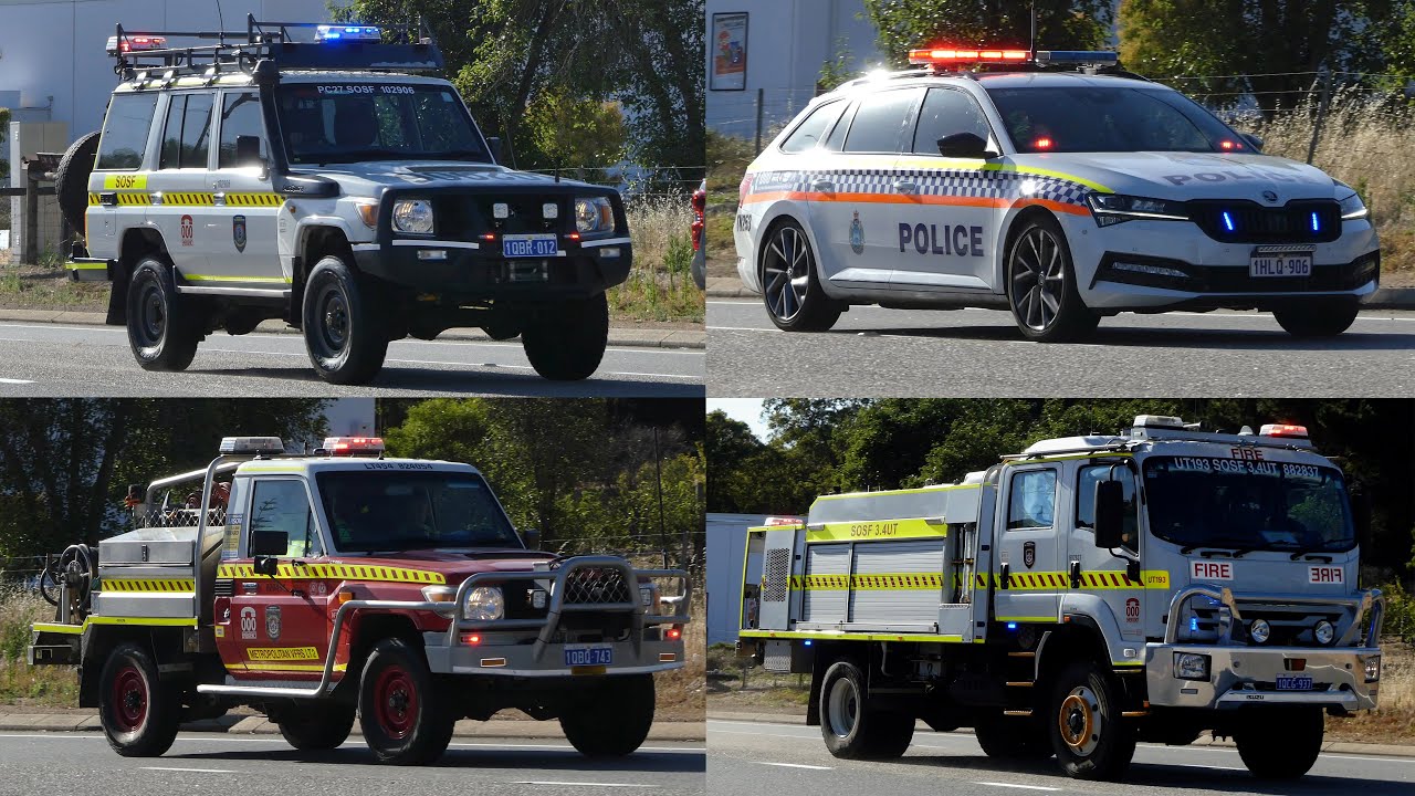 16 Emergency Vehicles Responding to Bush Fire at The Lakes, WA - 23 Dec ...