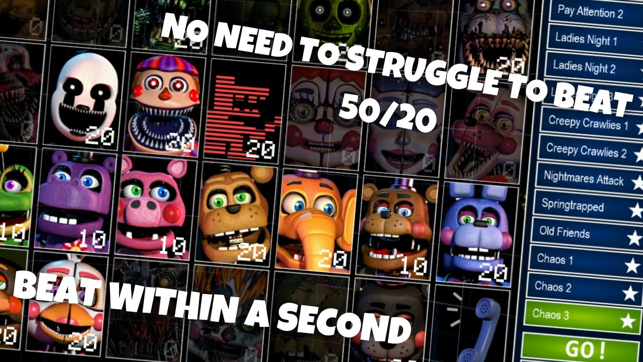 How to complete Ultimate Custom Night 100% under a SECOND! - YouTube