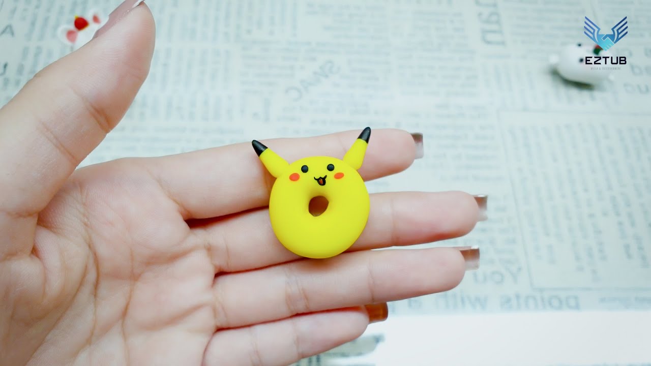 How i make clay pikachu-shaped donuts | DIY pikachu cake with clay ...