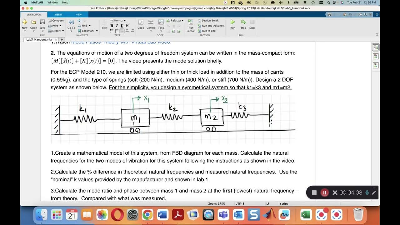 Simulating Mode Ratios of a 2DOF System in Virtual Lab - YouTube