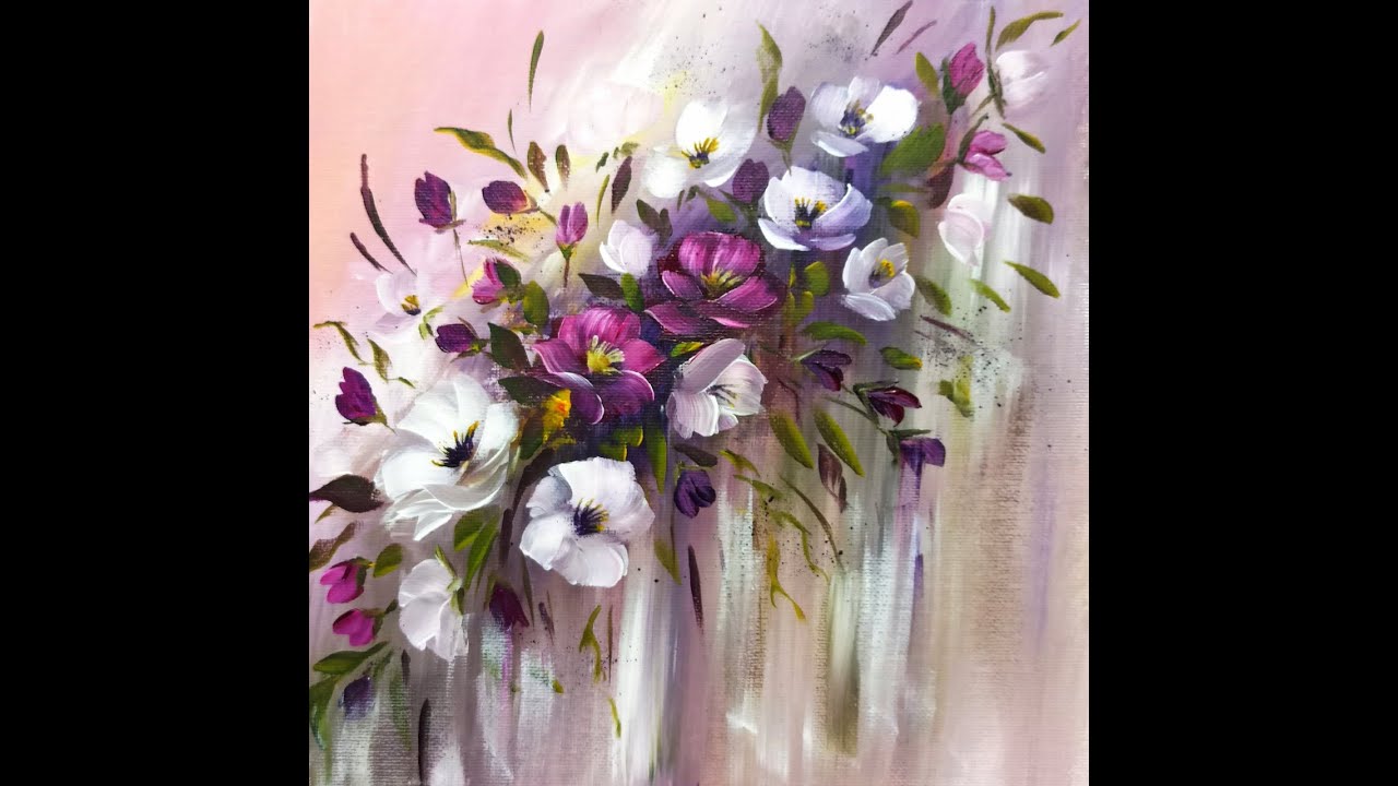 Easy Painting, Flowers, Blending Acrylics / Einfach Malen, Blumen, Acrylfarben verblenden / V418 ...