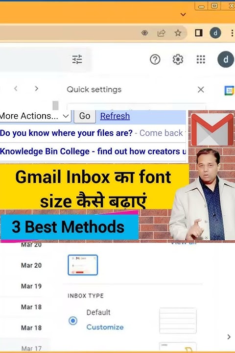 How to change font size in Gmail inbox | #shortsvideo - YouTube