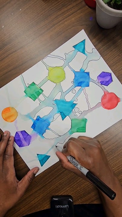 Easy Elementary Shape Art Project #elementaryartlessons #artprojects # ...