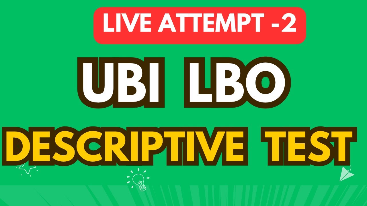 🔴LIVE ATTEMPT -2 DESCRIPTIVE TEST 🔥|| IBPS PO MAINS | UBI LBO | UIIC AO ...