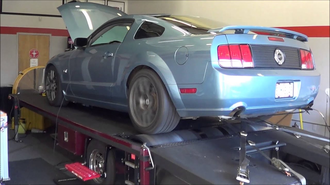 2005 Mustang GT Dyno - Custom tune and JLT CAI - YouTube