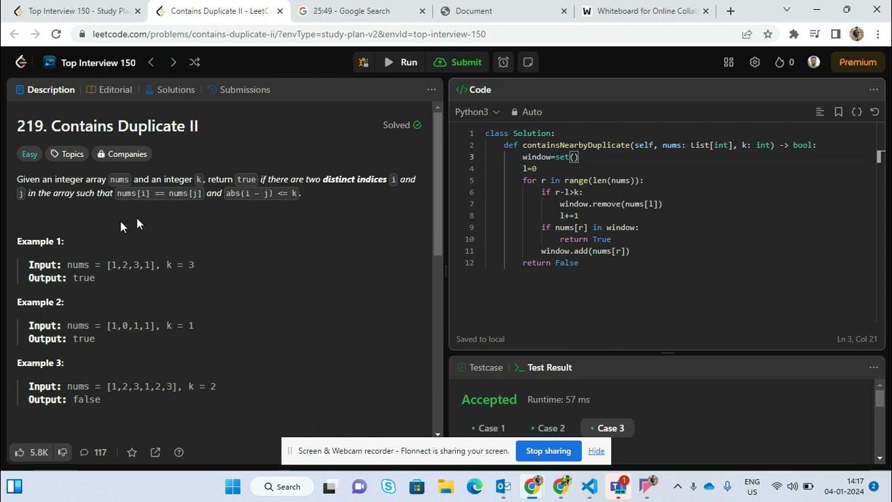 Contains Duplicate 2 || Solution Leetcode || In Hindi || - YouTube