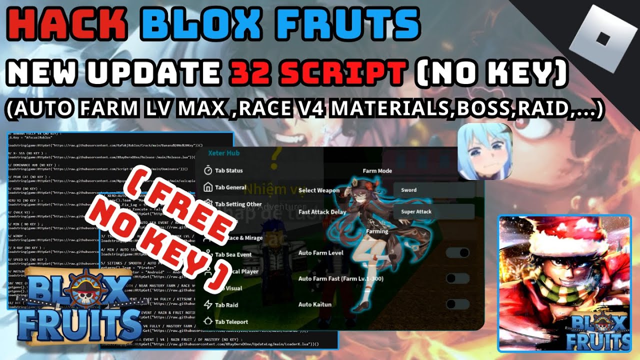 CÁCH HACK BLOX FRUITS - VỚI SCRIPT XETER HUB (NO KEY) (SUPER FARM LV ...