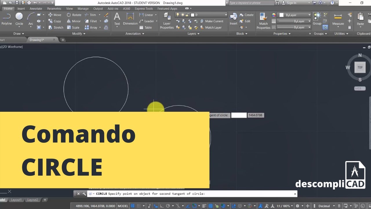 Desenhando Círculos | Comando Círculo no AutoCAD - YouTube