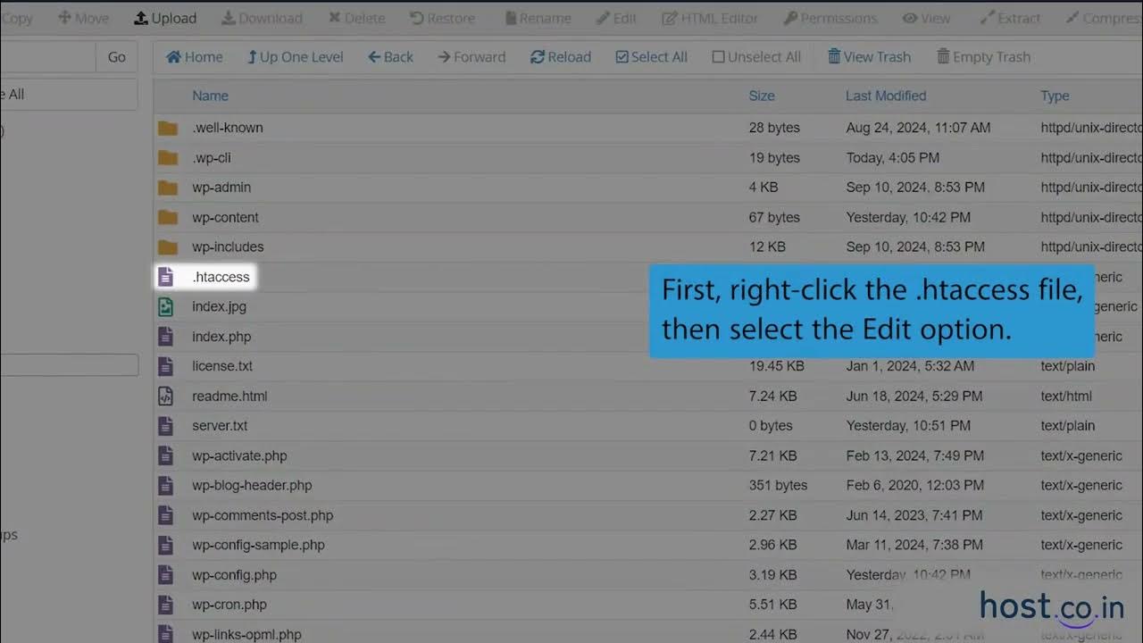 How to Edit .htaccess File Through cPanel | Host.co.in Guide - YouTube