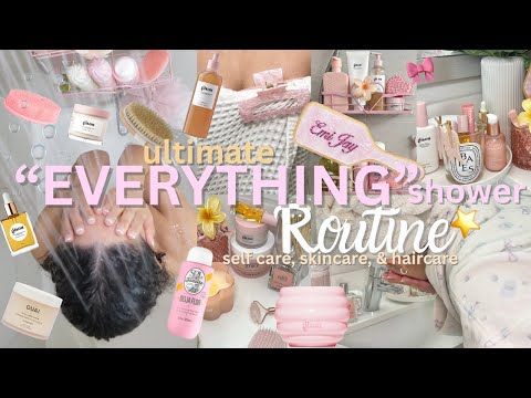ultimate✨EVERYTHING✨shower routine🧖🏼‍♀️🌸skincare + body care + haircare ASMR