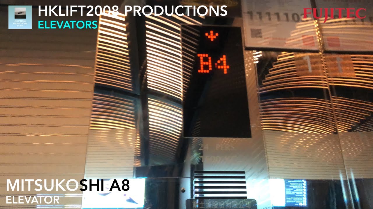 Mitsukoshi A8 - Fujitec Exceldyne RS Traction Elevators - YouTube