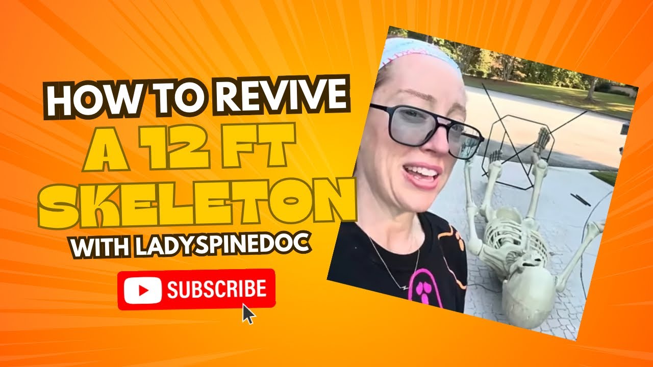 How we revived our 12 foot Halloween skeleton - YouTube