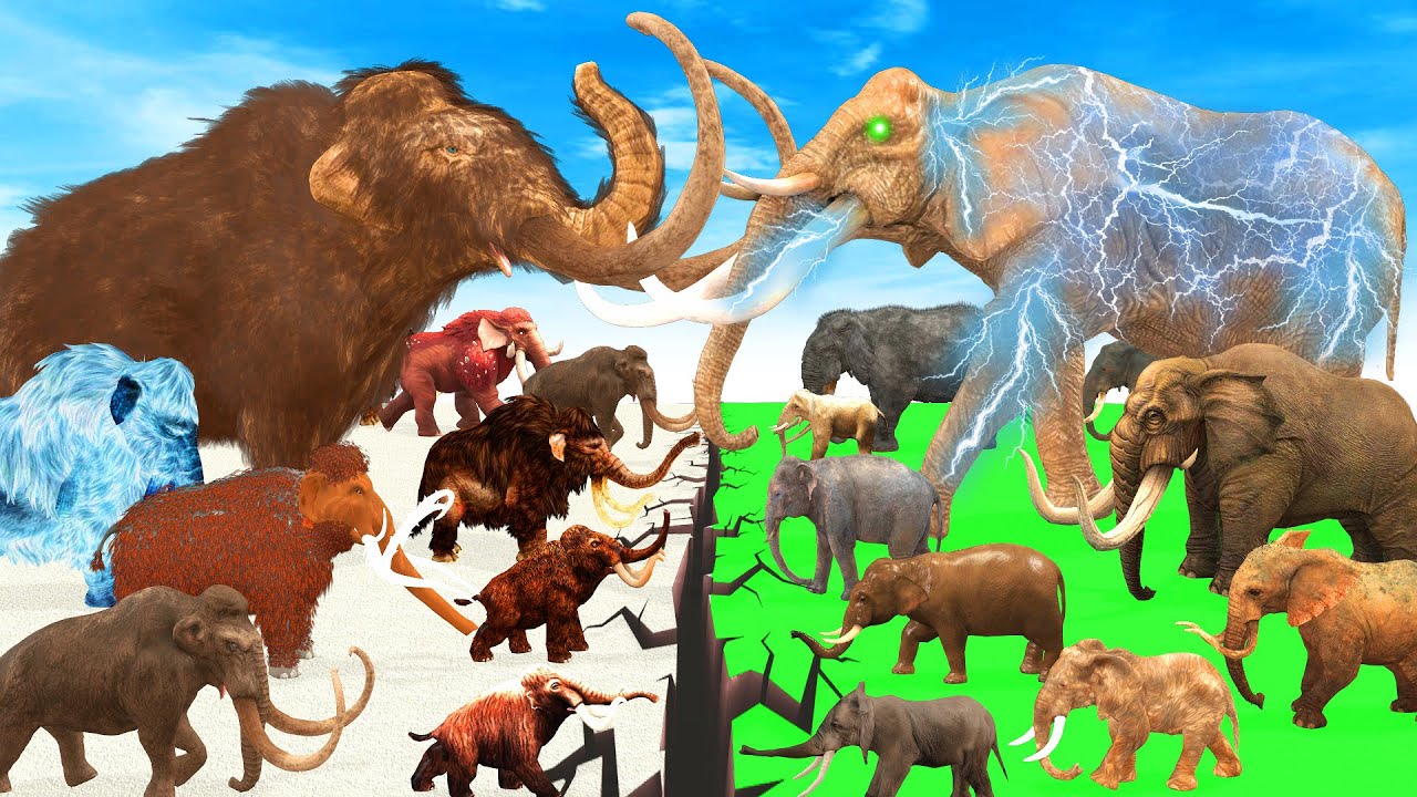 10 Woolly Mammoth Mastodon vs 10 MammothZilla Elephant ARBS Prehistoric ...