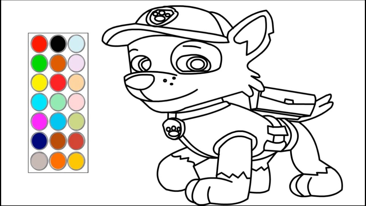 como dibujar y colorear paw patrol, dibujos para niños - YouTube