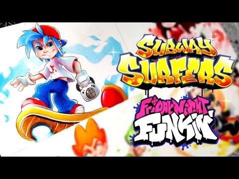 Drawing FNF In Style SUBWAY SURFERS ( Friday night funkin' / Subway ...