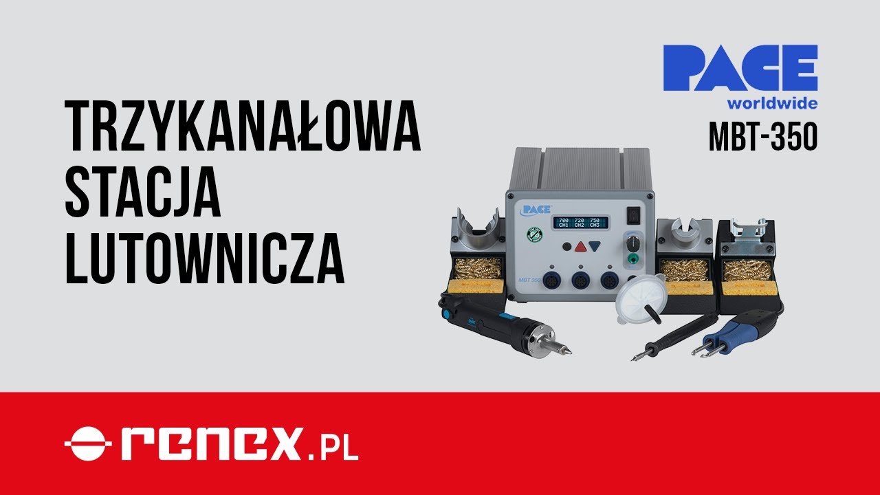 Trzykanałowa stacja lutownicza PACE MBT-350 - YouTube