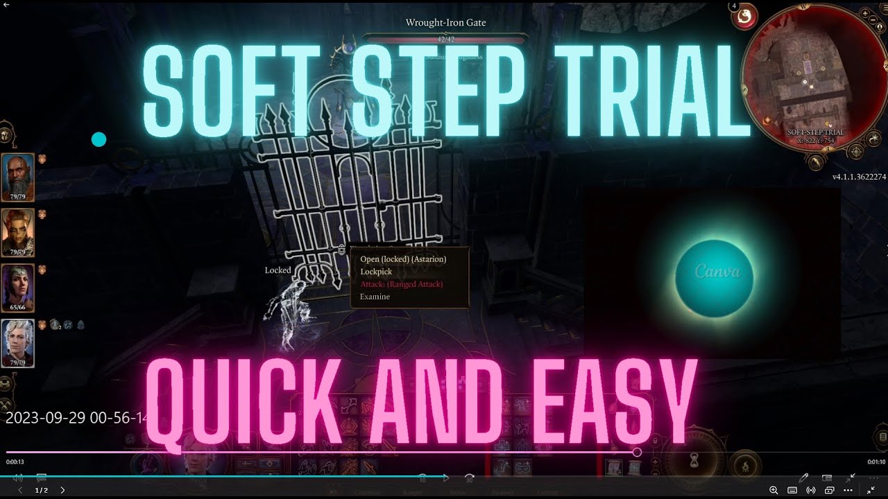 Soft step Trial (Quick and easy)- Gauntlet of Shar - Act2 - Bg3 Baulders Gate 3 - YouTube