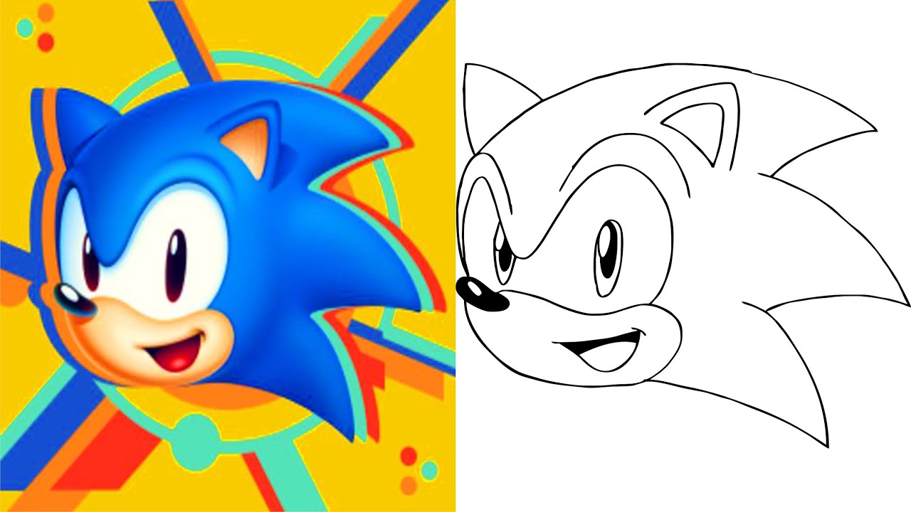How to draw SONIC The Hedgehog 2020 - Sonic head - game sega nintendo ...