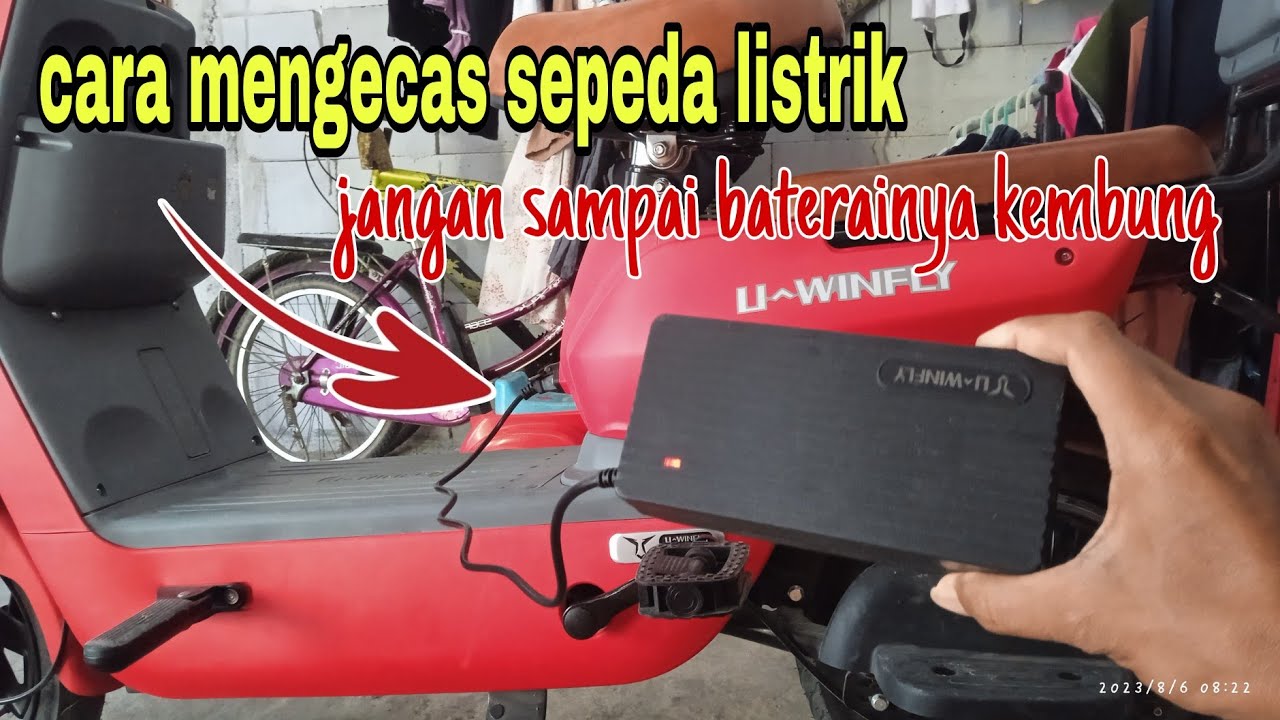 cara mengecas sepeda listrik. - YouTube