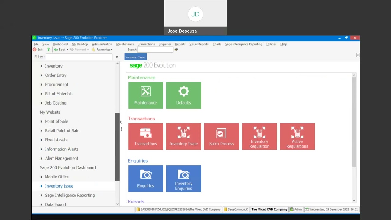 Sage 200 Evolution Inventory Issue - YouTube