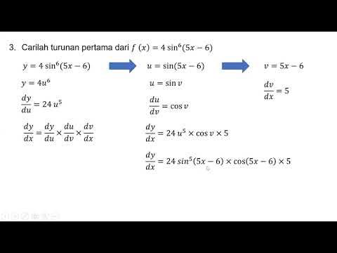 TURUNAN BERANTAI TRIGONOMETRI DY/DX=DY/DU X DU/DX (JM) 081343516777 - YouTube