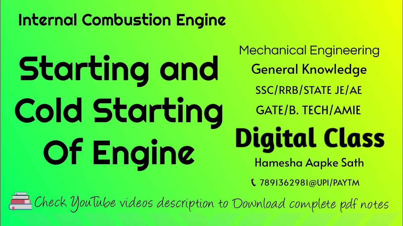 Starting and Cold Starting Of Engine By Digital Class IC46 - YouTube