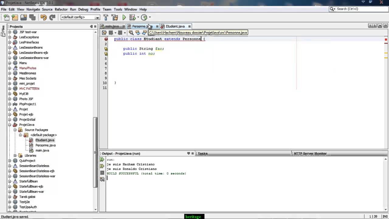 Chraiti Hachem :Formation sur le JAVA :7 Heritage 1/2 - YouTube