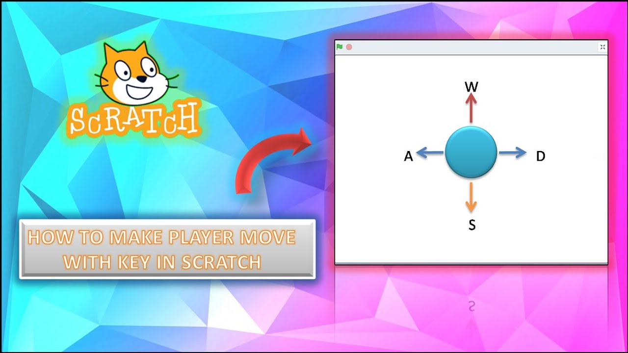 How to make your player move with key in scratch - YouTube