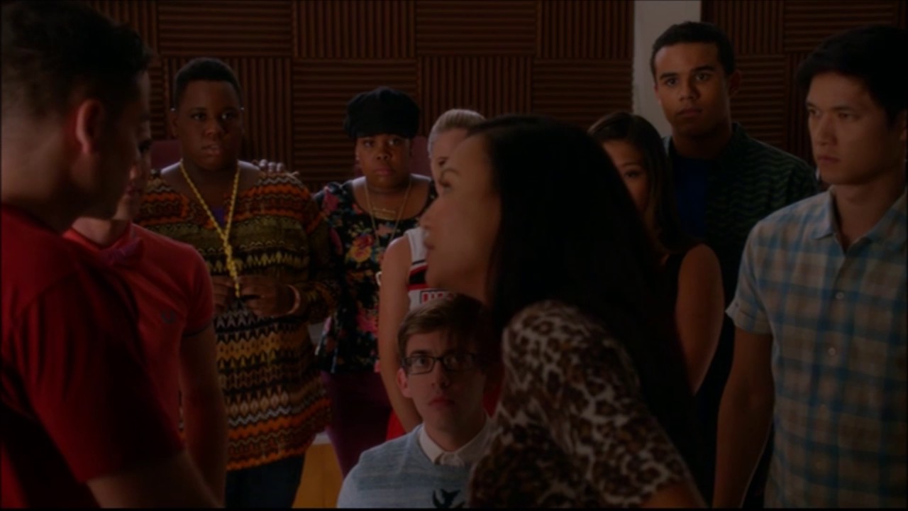 Glee - Santana accuses Puck of stealing Finn's jacket 5x03 - YouTube