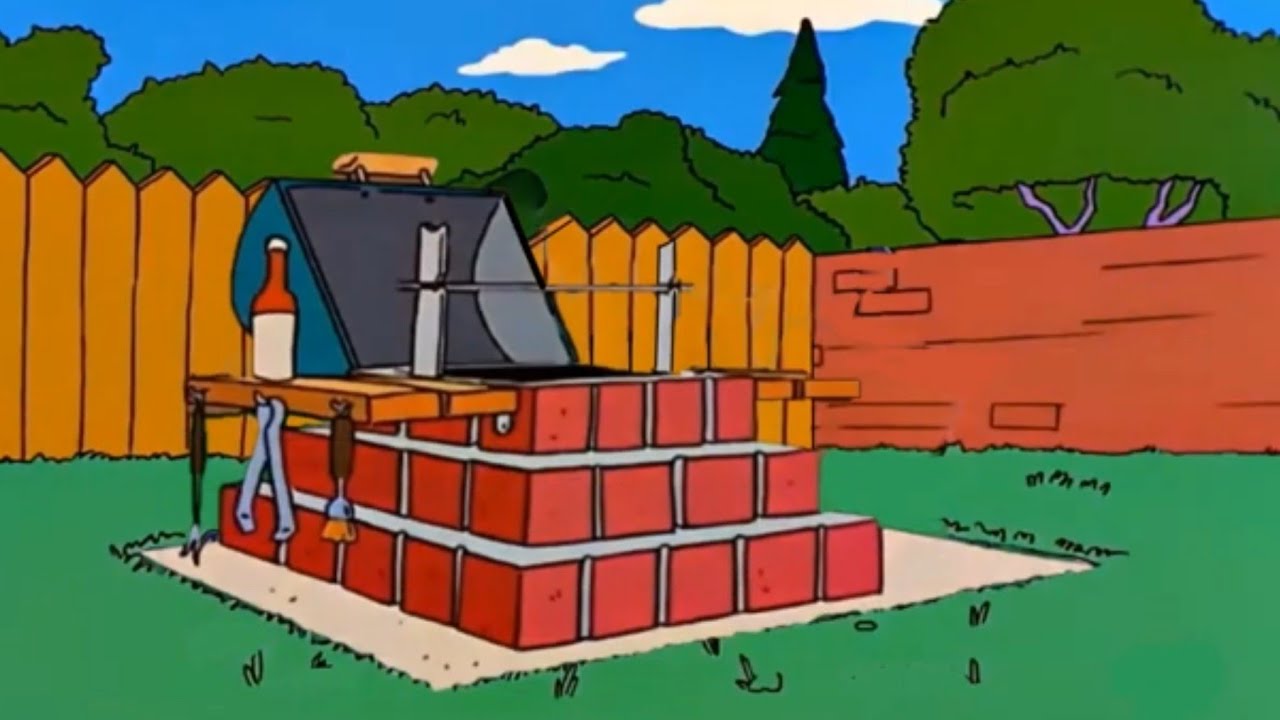 Homero construye un asador y lo hace bien| Los Simpsons parodia ...
