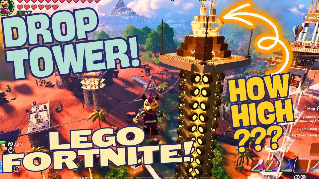 I Built The World's First Rotating Drop Tower In Lego Fortnite - Crazy ...