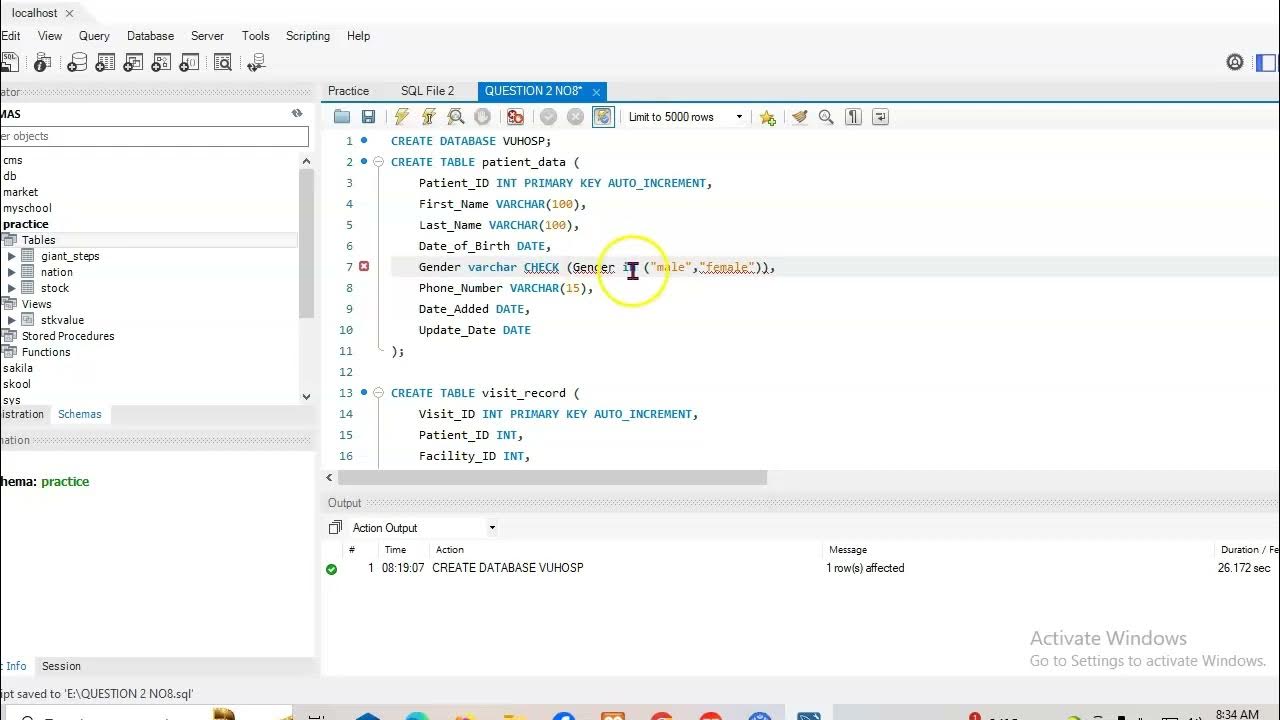 creating database and tables in mysql - YouTube
