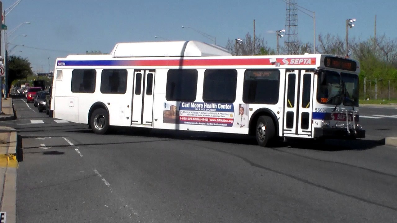 SEPTA BUS: HYBRID NEW FLYER DE40LF 5603H ON ROUTE: 29 - YouTube