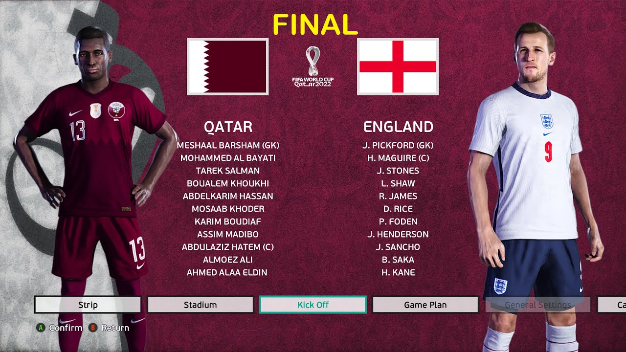QATAR vs ENGLAND - Final FIFA World Cup 2022 Qatar | eFootbal PES 2021 ...