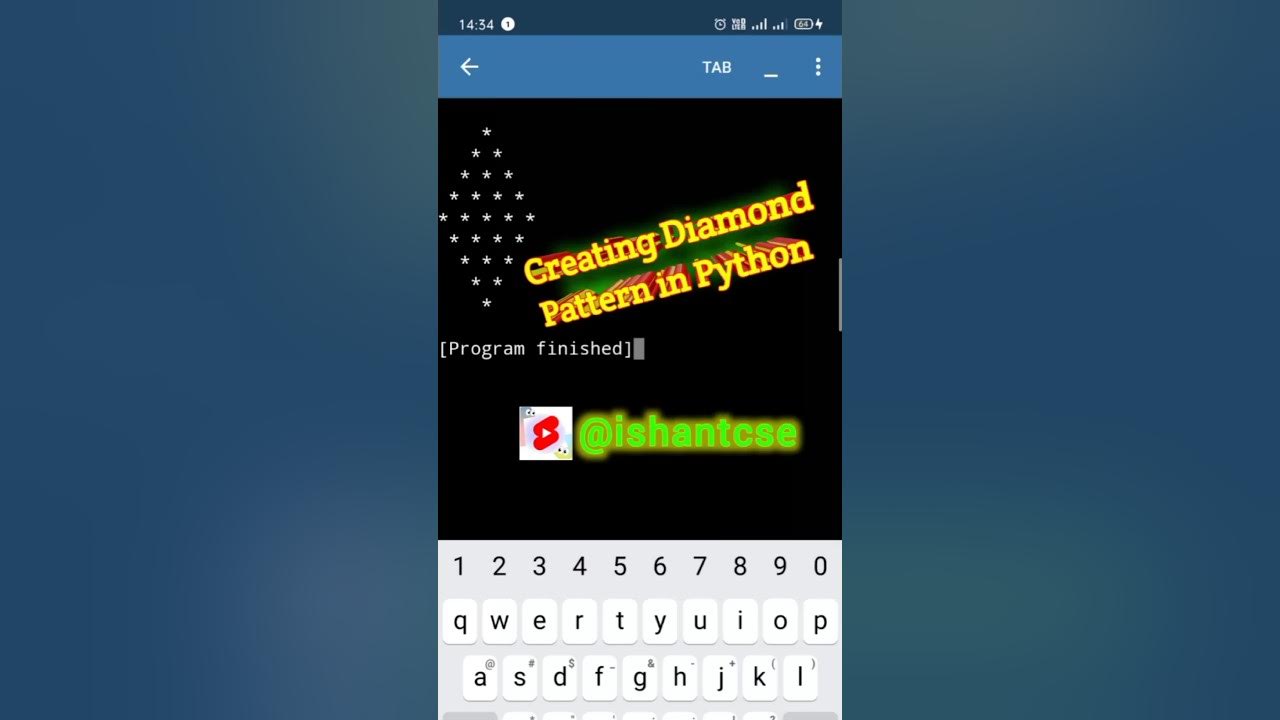 Creating Diamond Pattern in Python #python #pythonprogramming # ... Creating Diamond Pattern in Python #python #pythonprogramming # ...