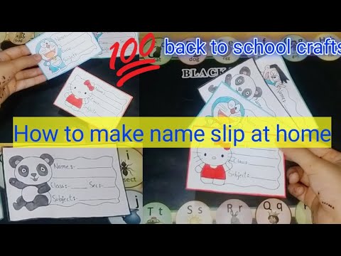 how to make name slips for school/diy book label sticker/handmade name ...