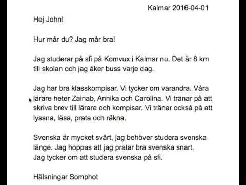Skriv ett brev till en vän och berätta om din skola - YouTube