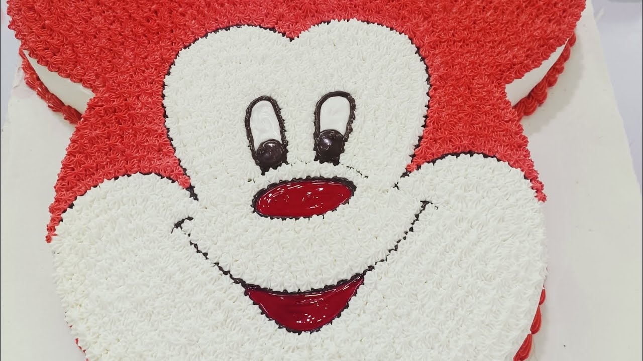 Micky mouse cake design || micky face cutting || cake tutorial... - YouTube
