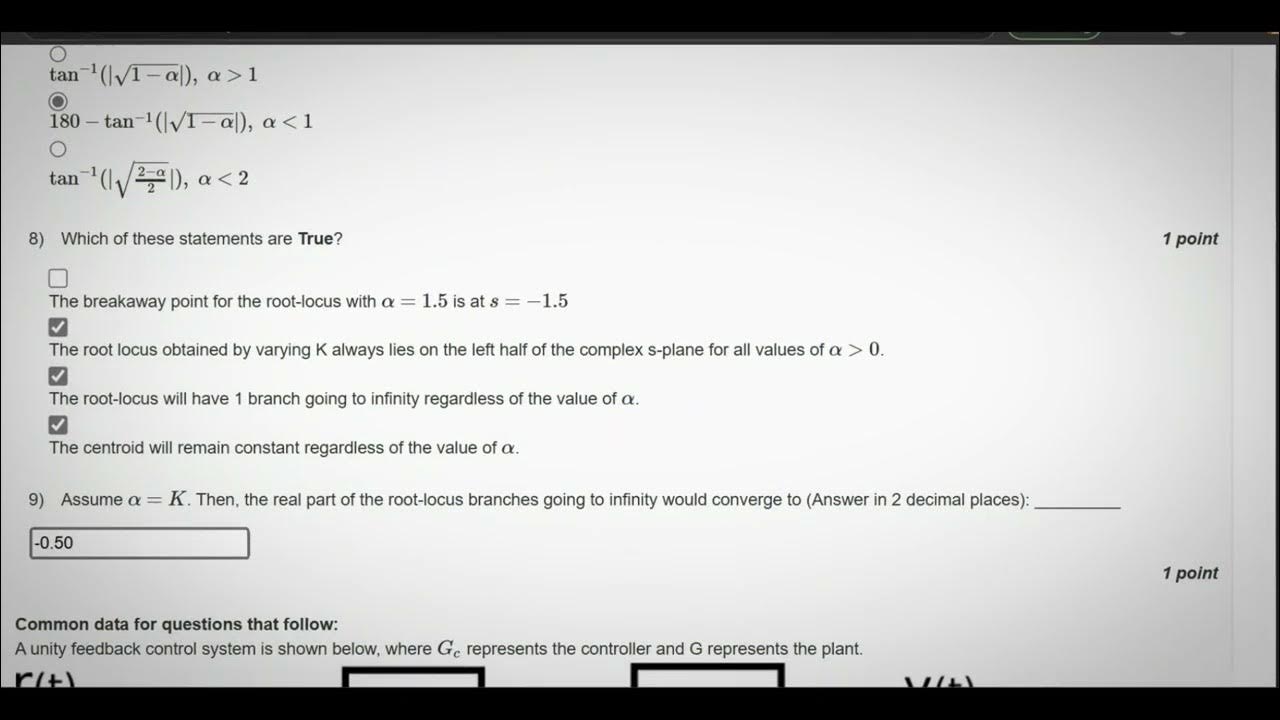 CONTROL ENGINEERING - WEEK 5 ASSIGNMENT SOLUTION - YouTube