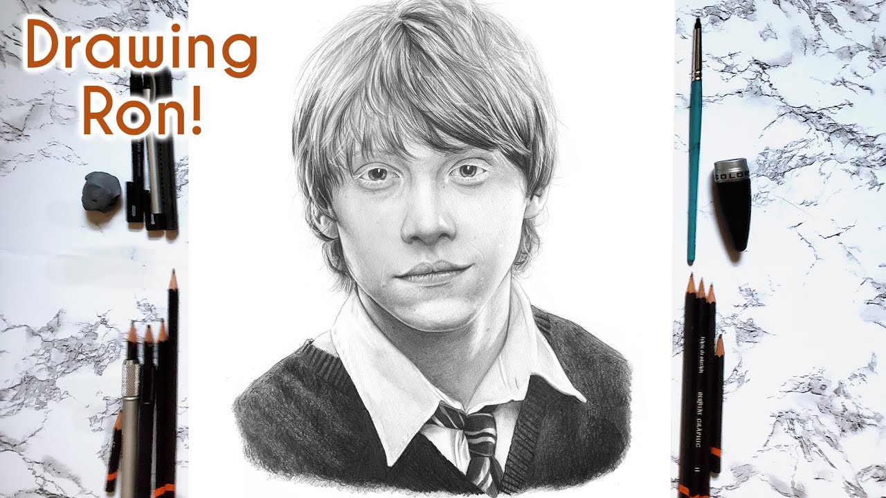 Drawing Ronald Weasley from Harry Potter // Time Lapse Art - YouTube