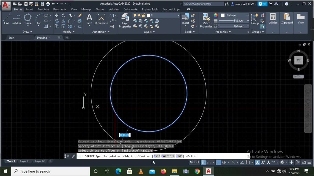 How to draw concentric circles using Autocad? - YouTube