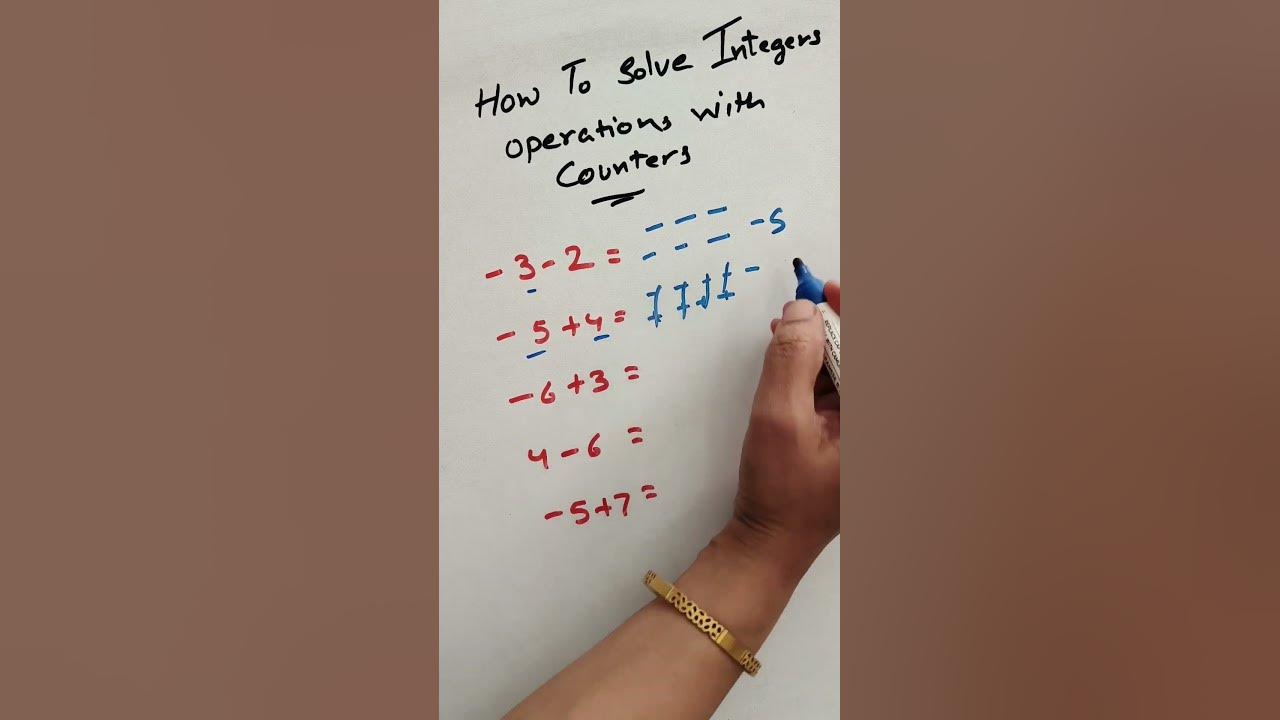 #integers operation using counters#basicmathstutorial by ruchika mam #youtubeshorts - YouTube