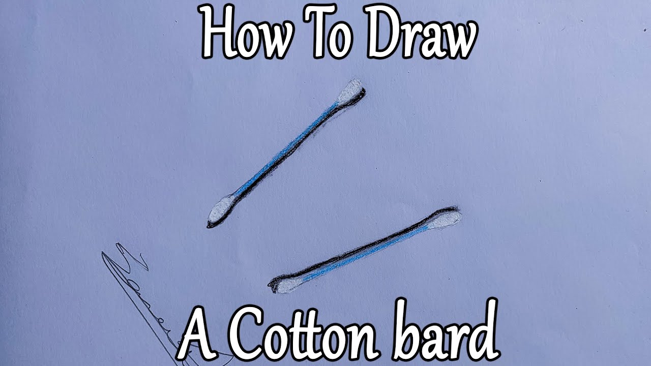 How to draw a 3d Realistic cotton bard Art | step by step | Cotton bard ...