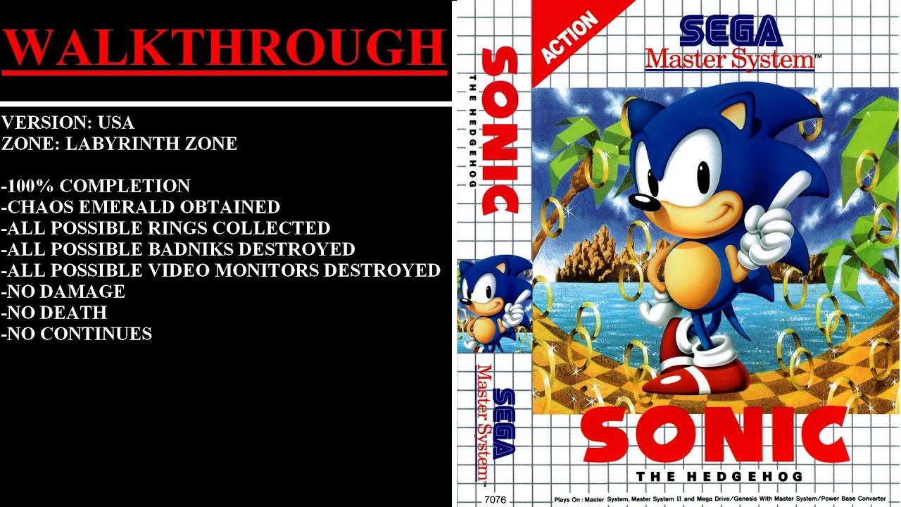 Sonic the Hedgehog [USA] (Sega Master System) - (Zone 4 - Labyrinth ...