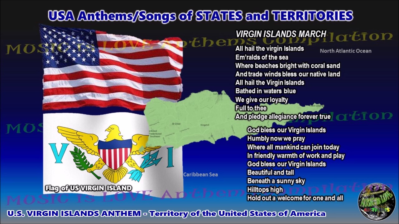 US Virgin Islands Anthem VIRGIN ISLANDS MARCH with music, vocal and ...