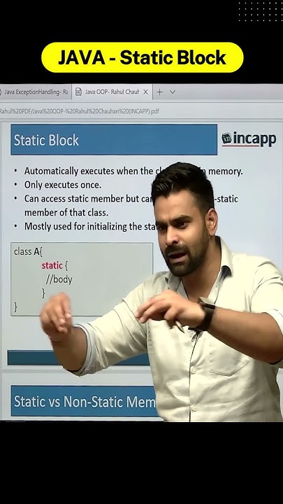 Java Static Block Incapp Rahulchauhansir Shorts Coding Incappthecodinginstitute Youtube